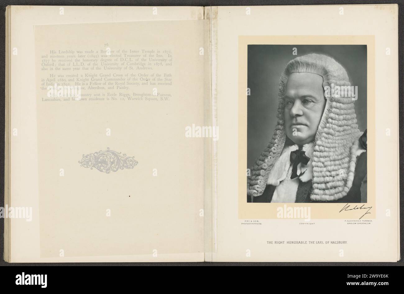 The right honorable the earl of Halsbury, Fry & Son, c. 1893 - c. 1903 ...