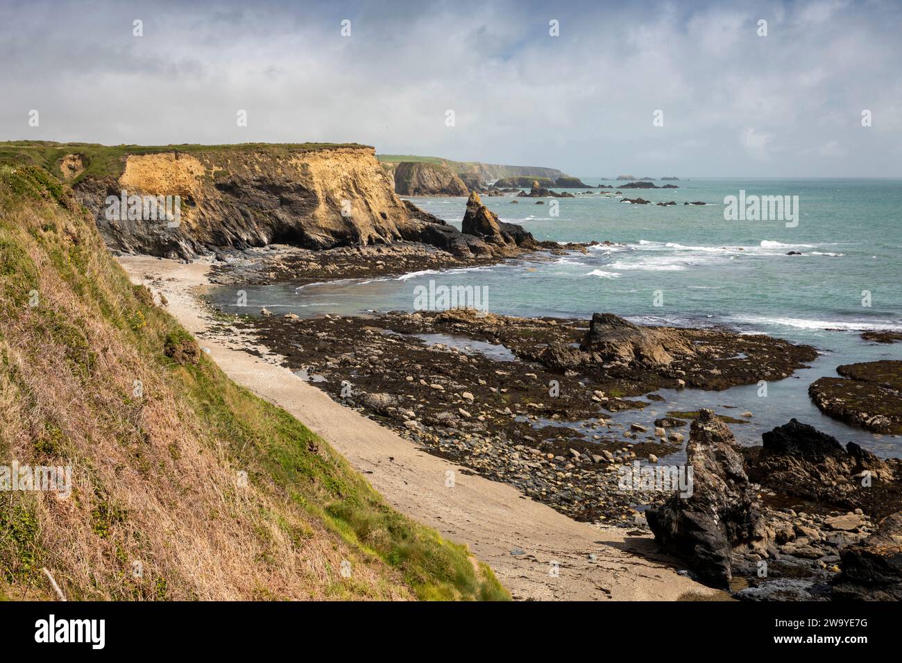 Ireland, Munster, Waterford, Tankardstown, coast at old Copper Mine ...