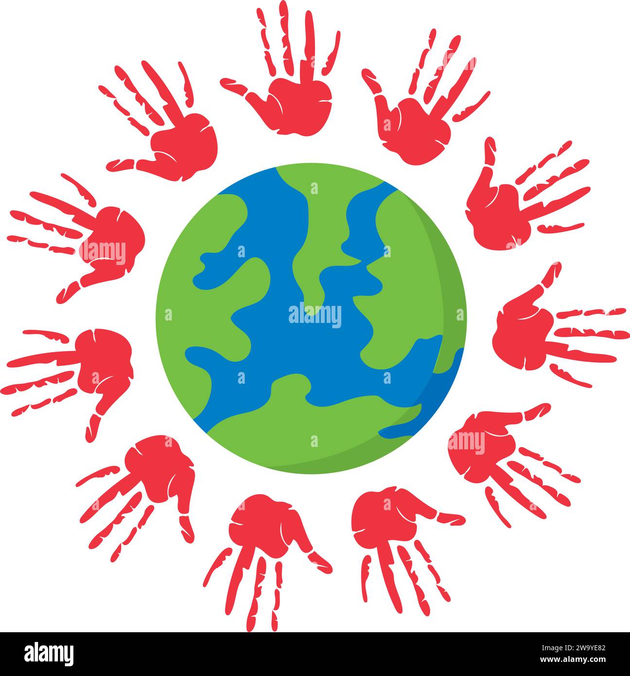 Red hand day protest Cut Out Stock Images & Pictures - Alamy
