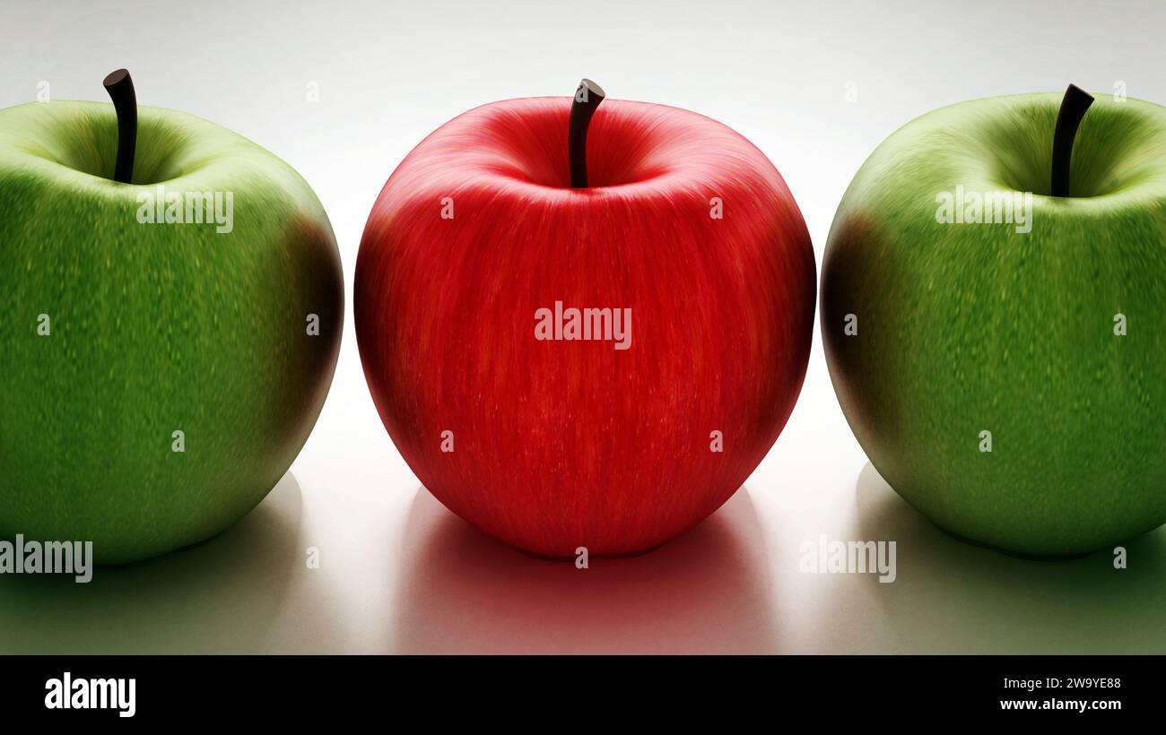 Illustration of a row of apples hi-res stock photography and images - Alamy