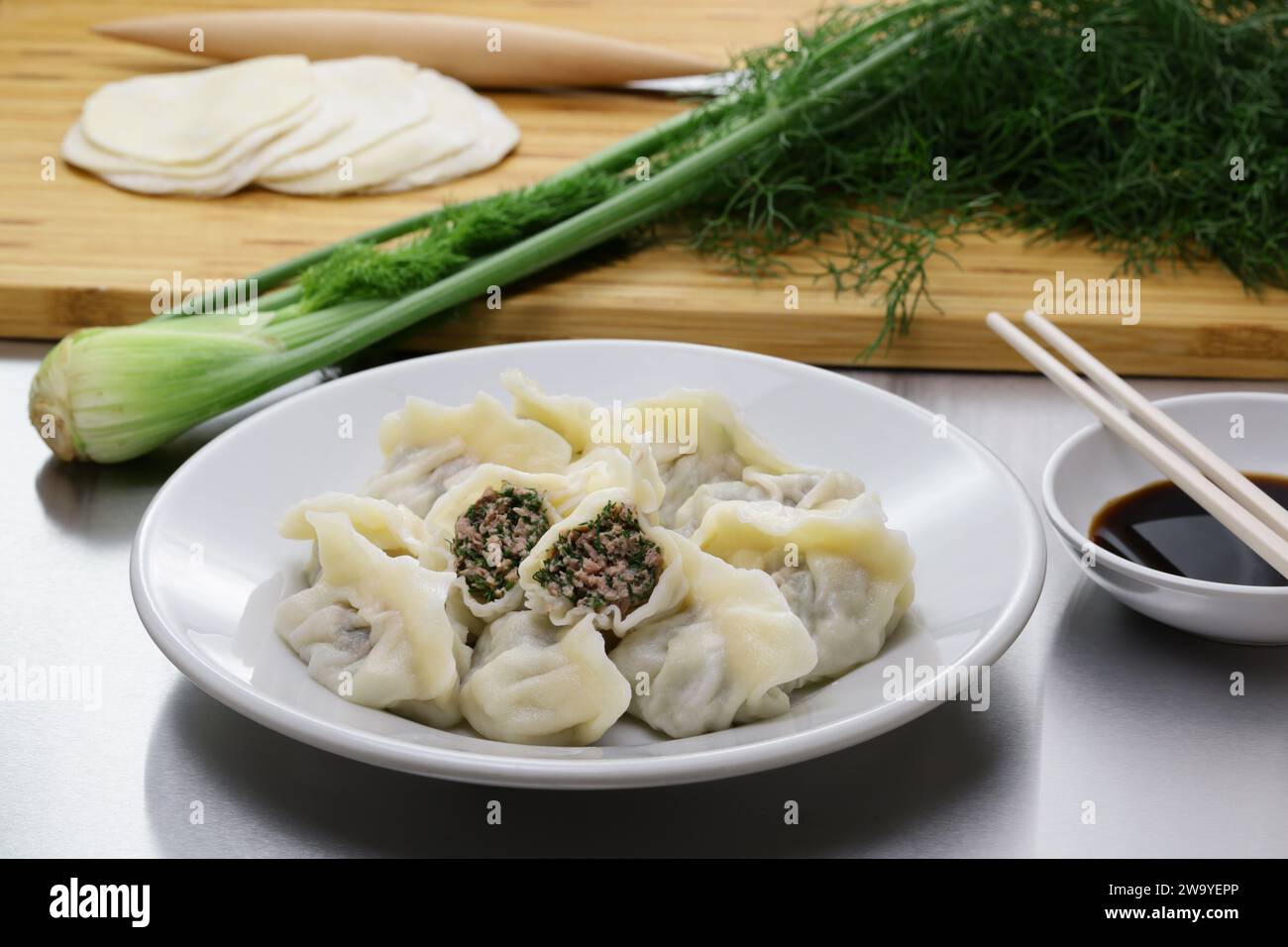 homemade lamb and fennel dumplings ( Jiaozi ), Chinese Beijing food ...