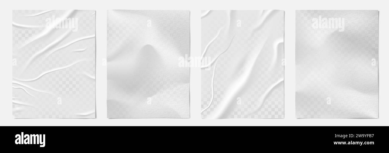 Paper background. Poster wall effect, old glued wrinkle, street banner ...