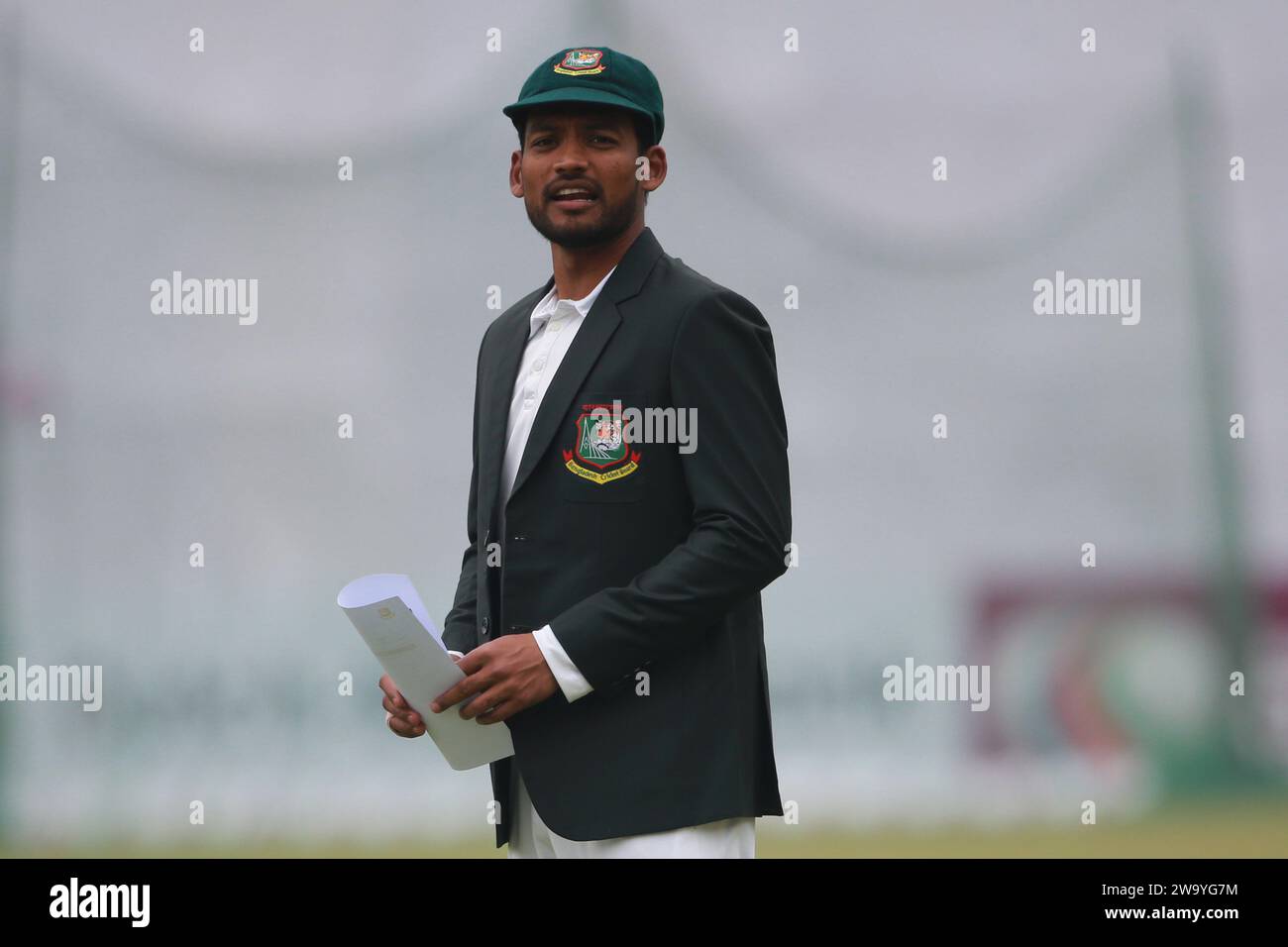 Bangladesh Test Cricket Captain Najmul Hossain Shanto on way to toss of ...