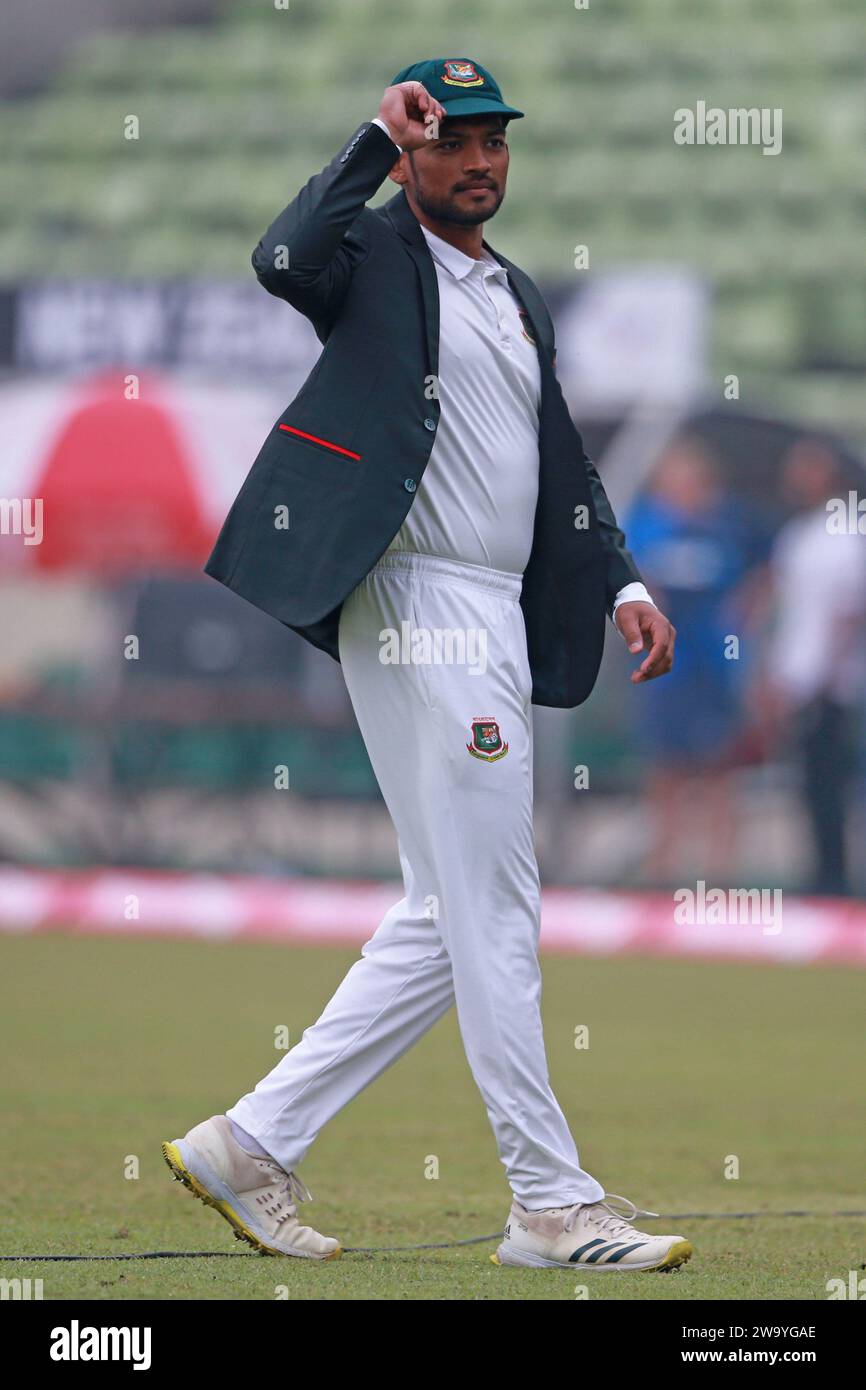 Bangladesh Test Cricket Captain Najmul Hossain Shanto on his way after ...