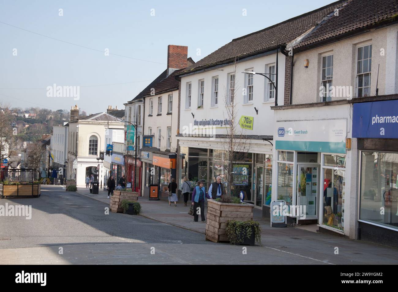 Views of Chepstow town centre, in Monmouthshire in Wales in the UK ...