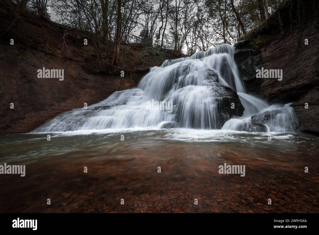 Starzel waterfall in Jungingen and Schlatt on the circular hiking trail ...