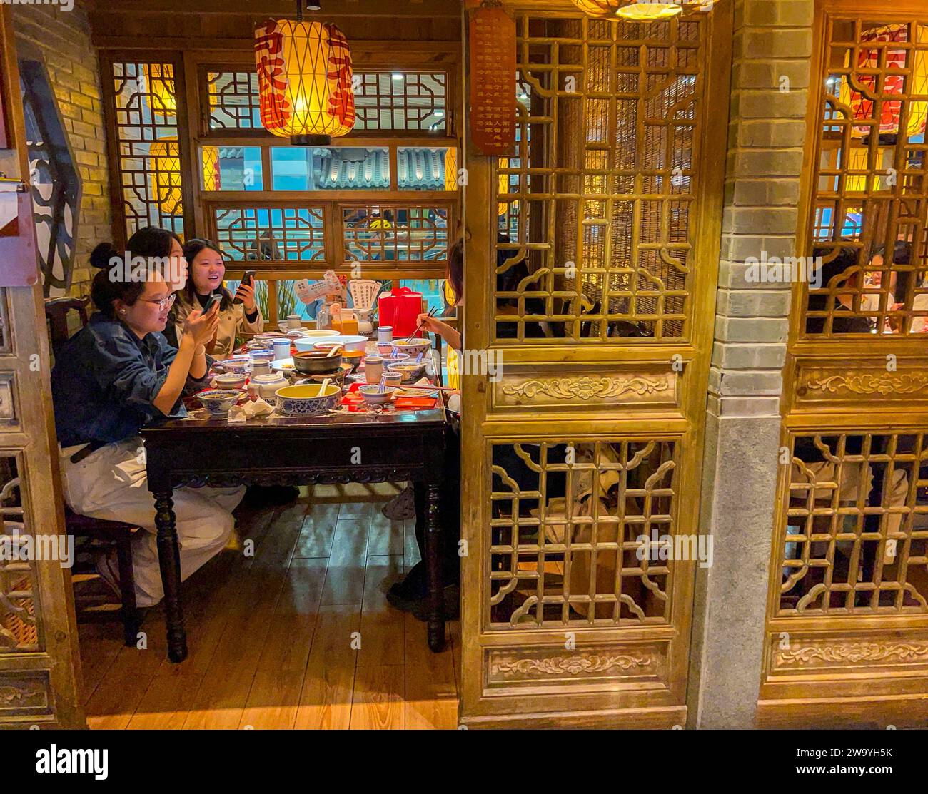 China, Crowd People inside Tables, Contemporary Interiors, old china ...