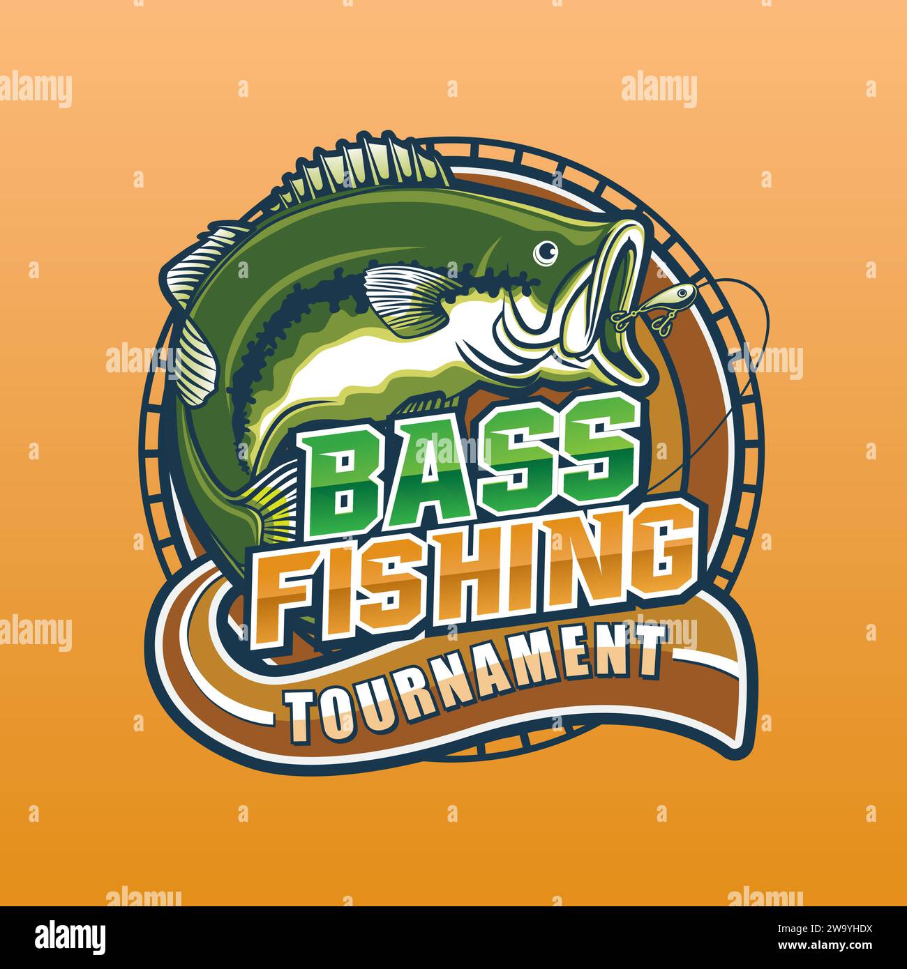 Bass Fishing Logo Mascot Vector Design Stock Vector Image & Art - Alamy