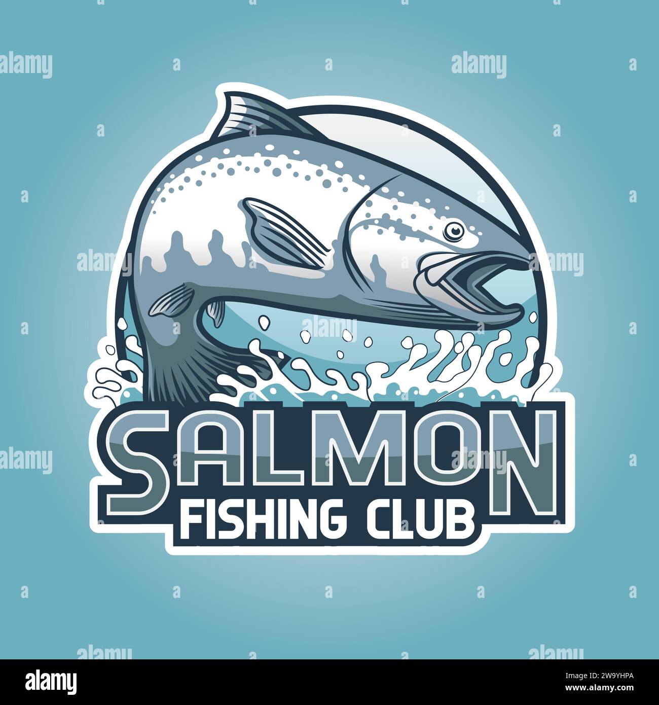 Salmon Fishing Club Logo Stock Vector Image & Art - Alamy