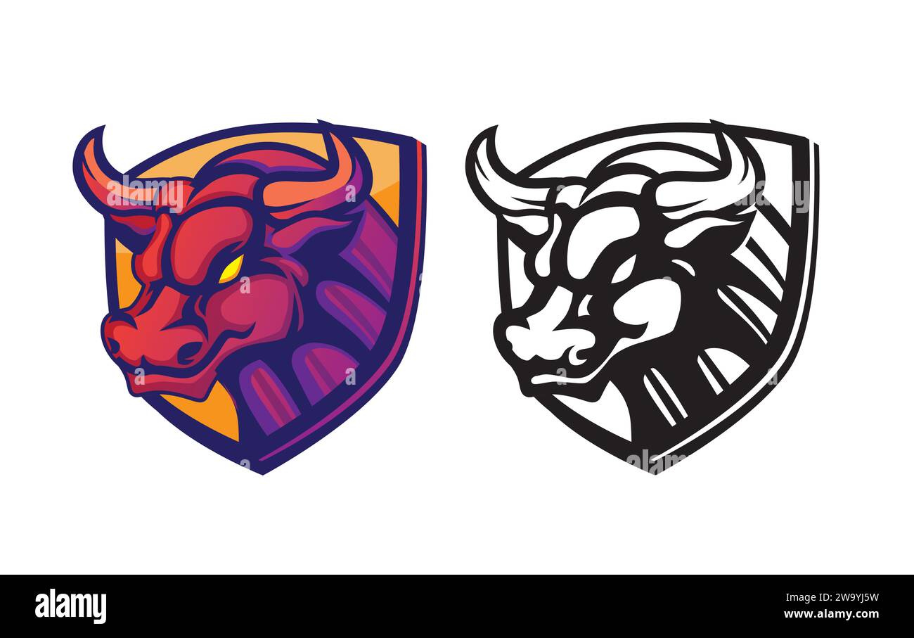 Bull Mascot Logo Design Color and Black Stock Vector Image & Art - Alamy