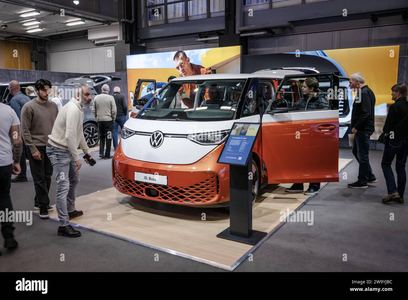 Gothenburg, Sweden - december 03 2022: White and orange Volkswagen ID ...