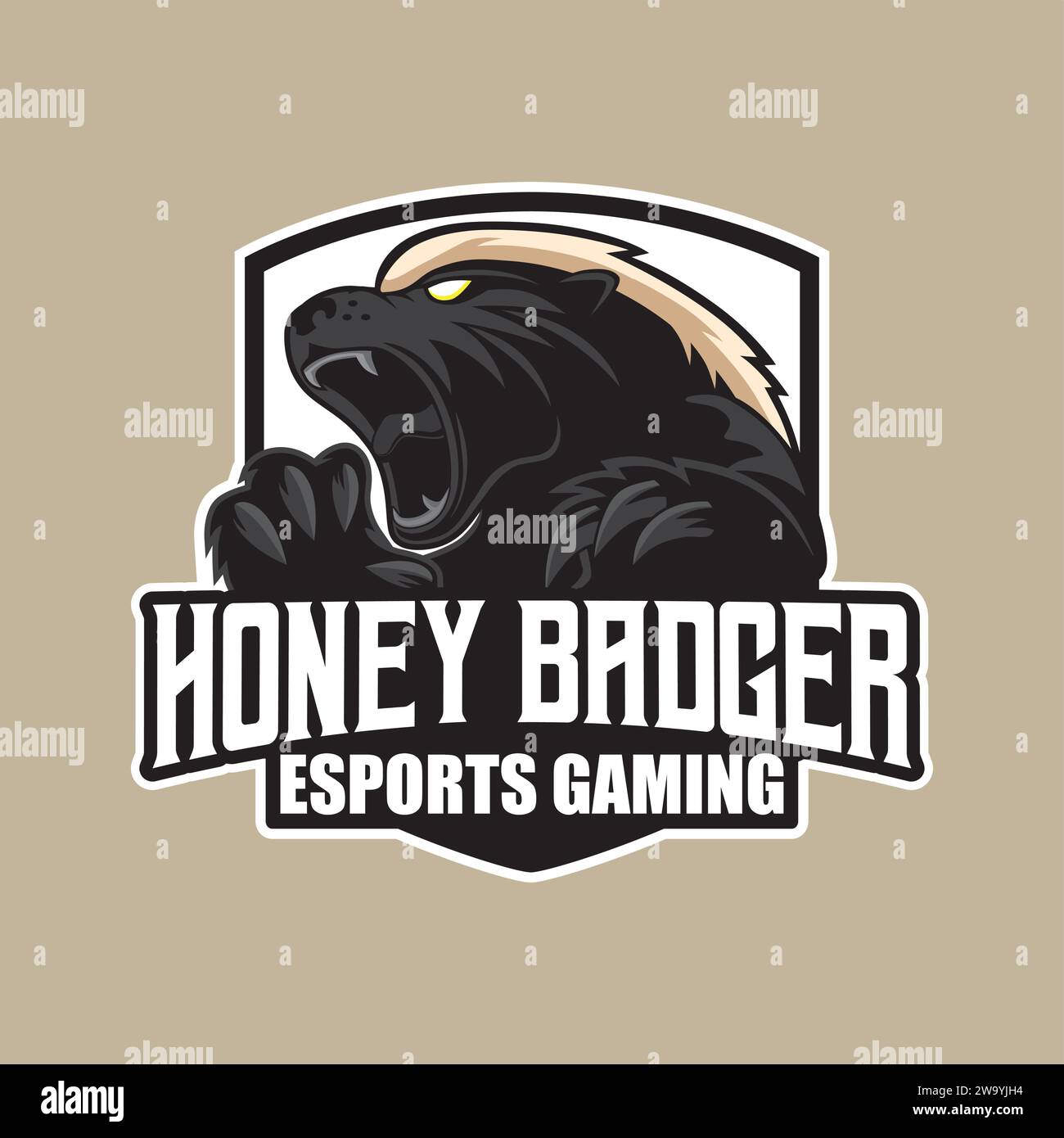 Honey Badger Gaming Logo Design Stock Vector Image & Art - Alamy