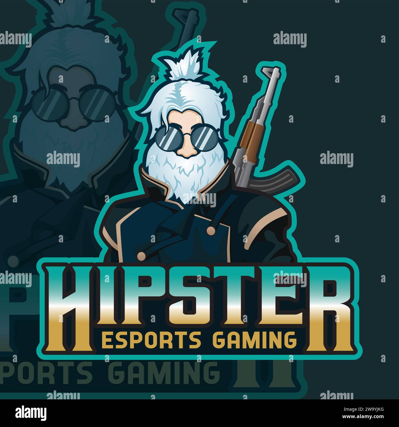 Hipster Esports Gaming Mascot Logo Stock Vector Image & Art - Alamy