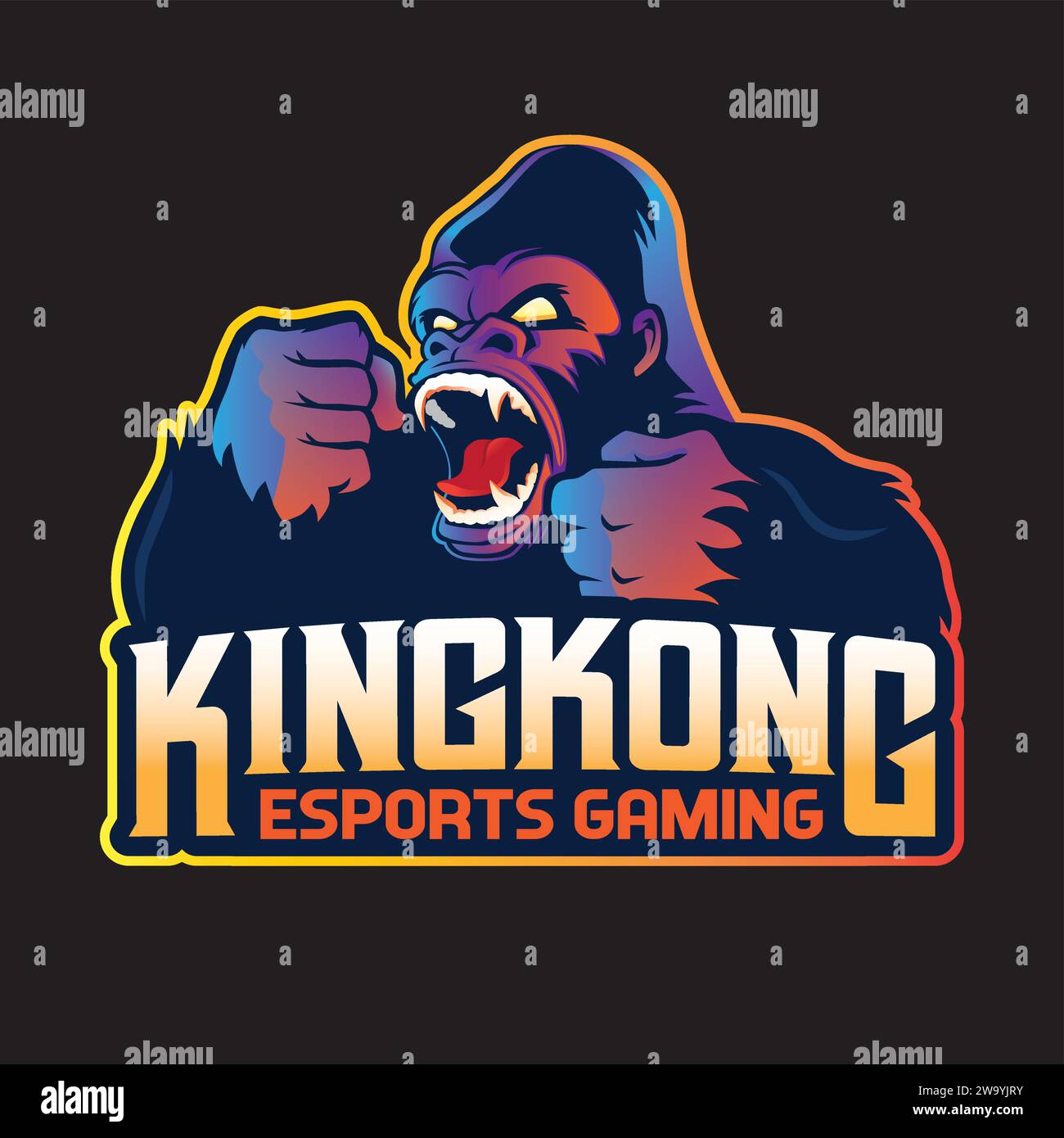 King Kong Gaming Mascot Logo Design Stock Vector Image & Art - Alamy