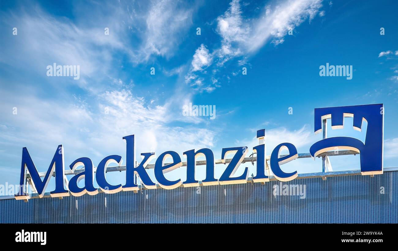 Toronto, Ontario, Canada-April 20, 2016: Mackenzie Investments signage ...