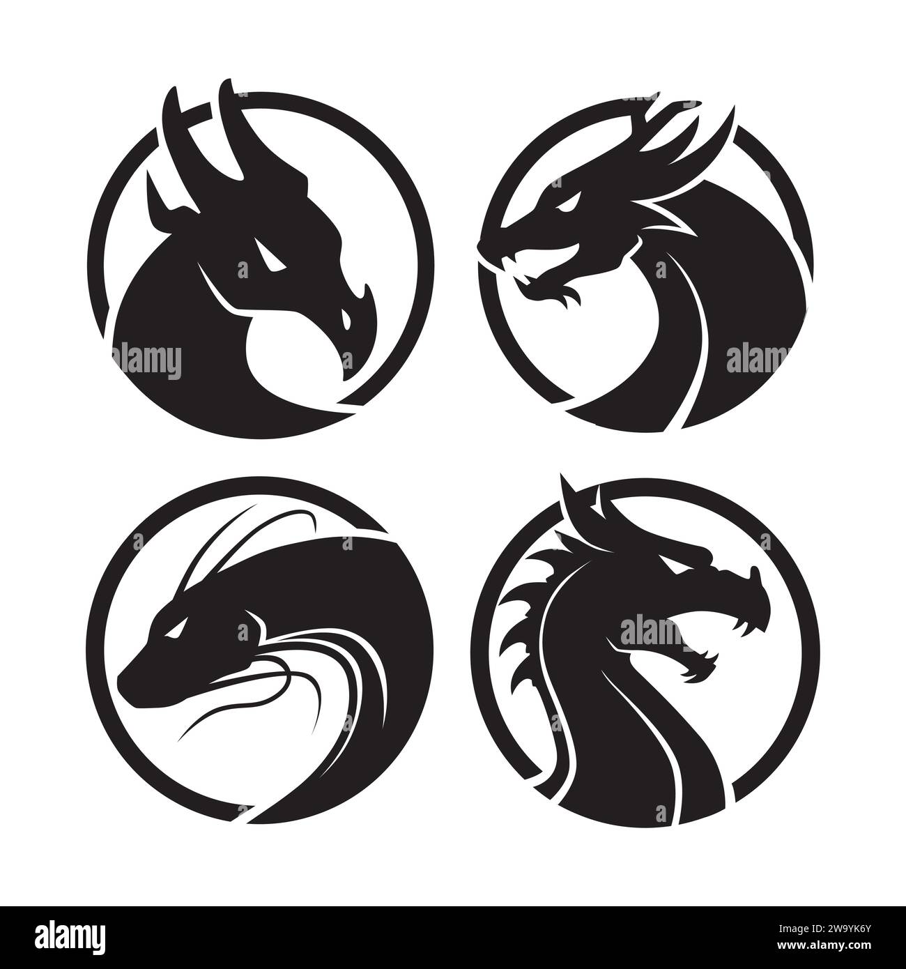 Black dragon logo hi-res stock photography and images - Alamy