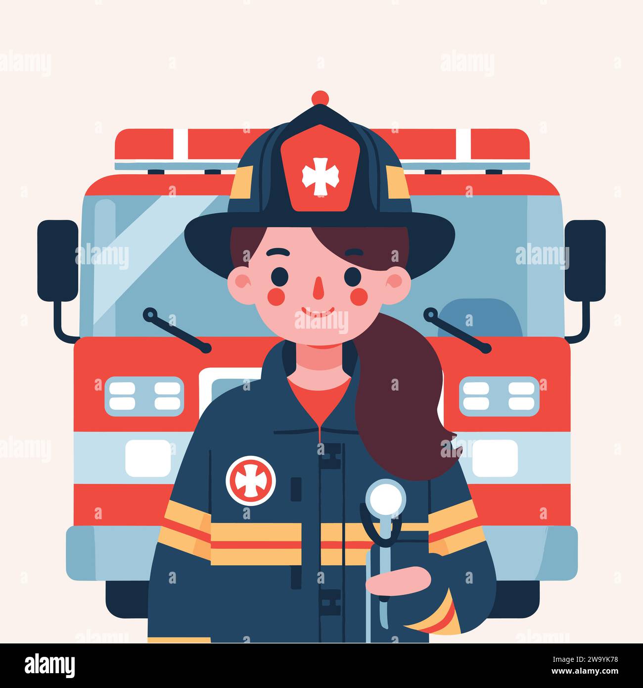 Female firefighter ladder rescue hi-res stock photography and images ...