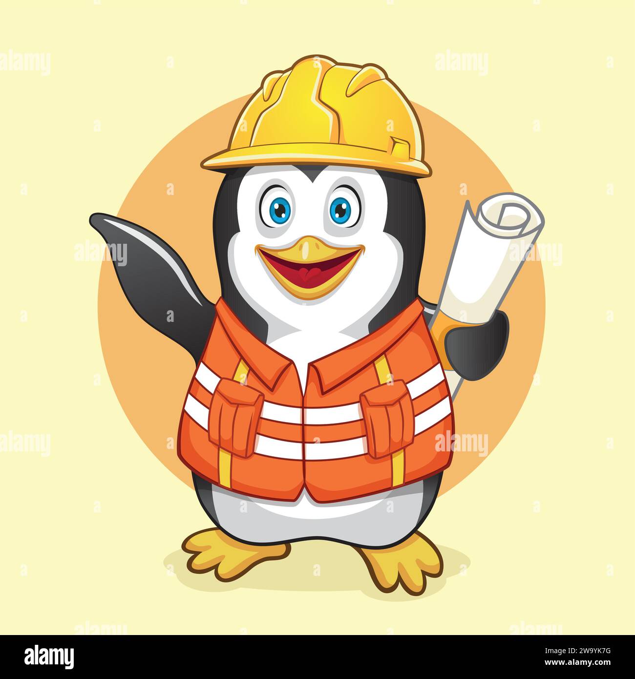 Engineer Penguin is Smiling Mascot Vector Design Stock Vector Image ...