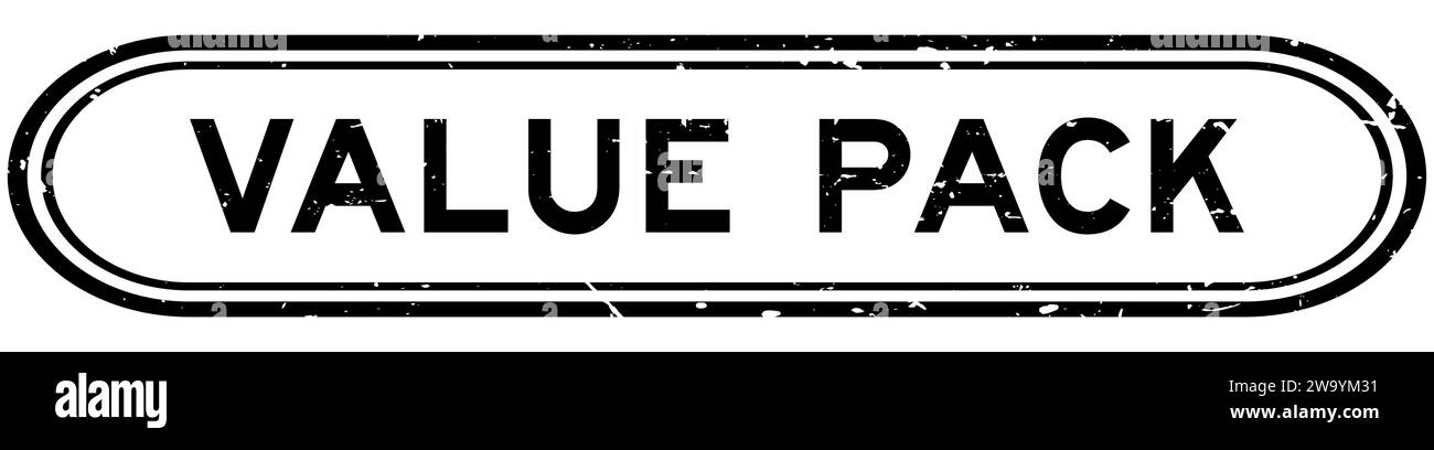 Grunge black value pack word rubber seal stamp on white background ...