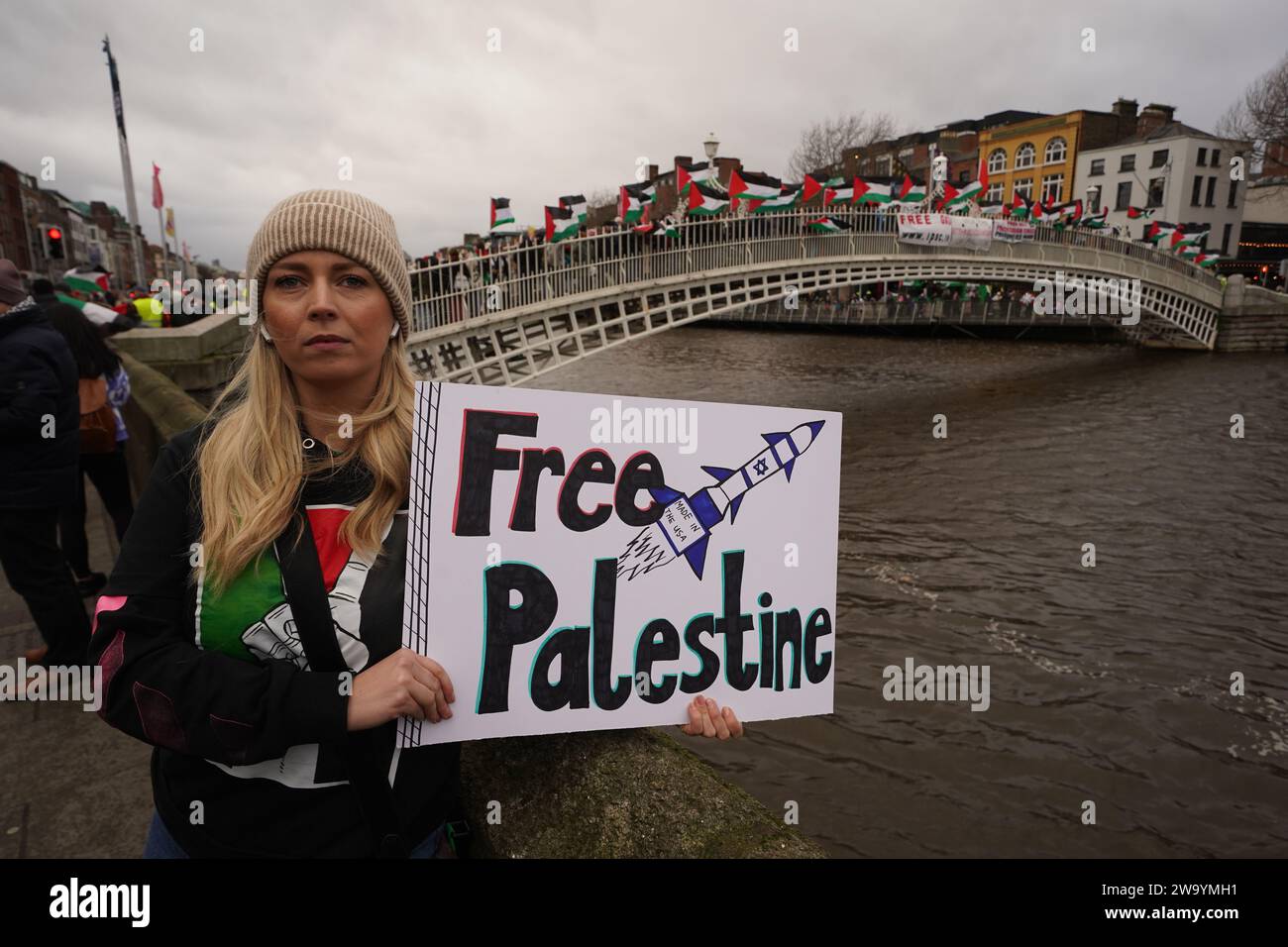 Susan Mitchell from Dublin takes part in the Vigil for Palestine at the ...
