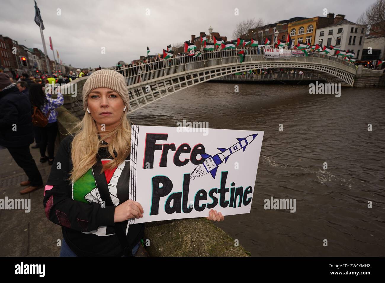 Susan Mitchell from Dublin takes part in the Vigil for Palestine at the ...