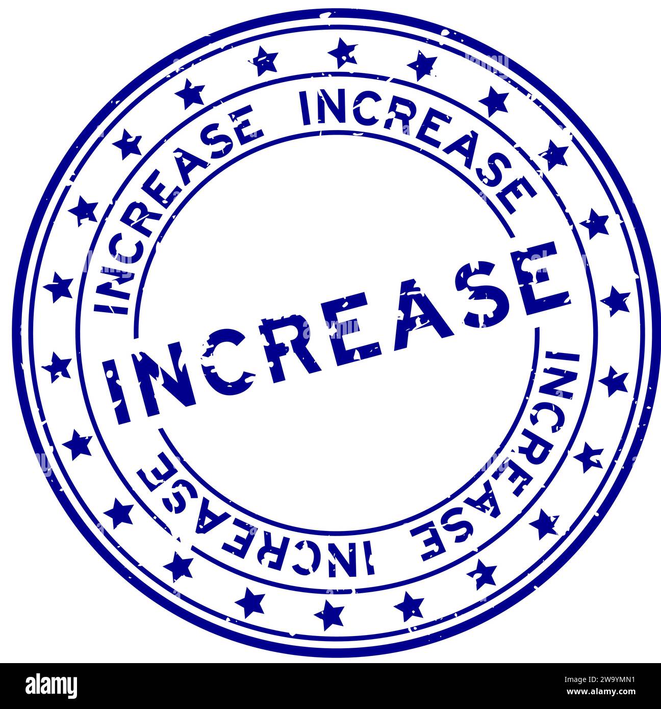 Grunge blue increased word round rubber seal stamp on white background Stock Vector Image & Art ...