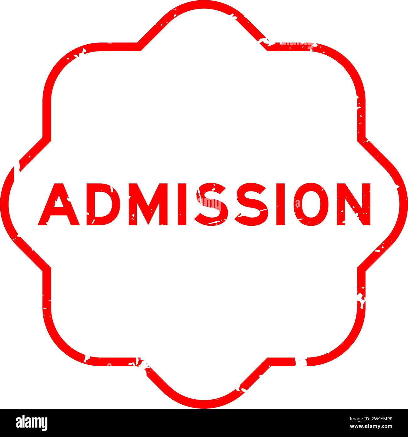 Grunge red admission word rubber seal stamp on white background Stock ...
