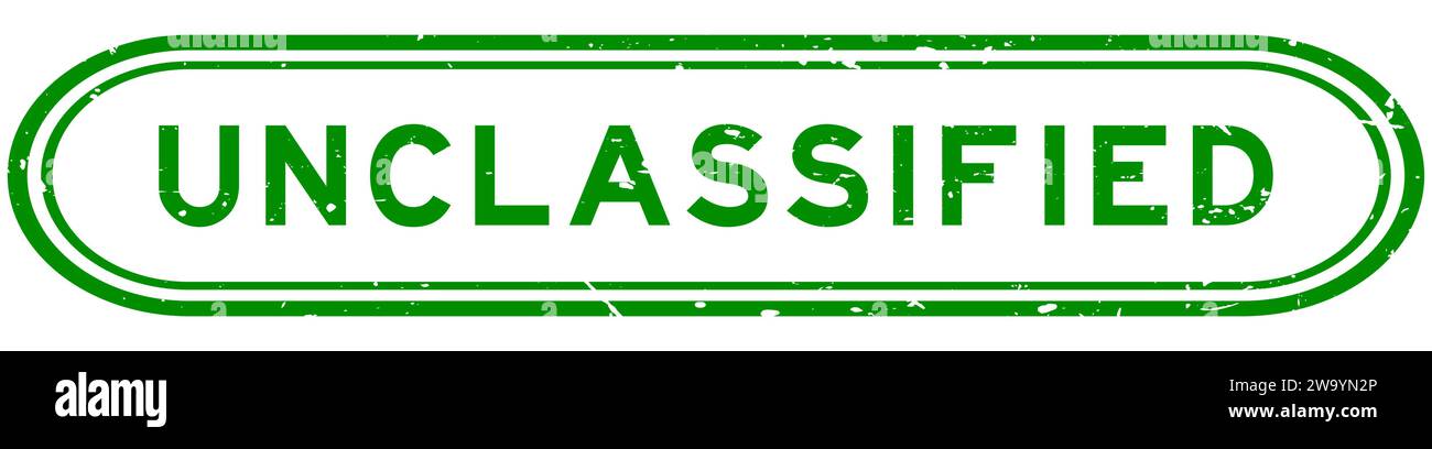 Grunge green unclassified word rubber seal stamp on white background ...