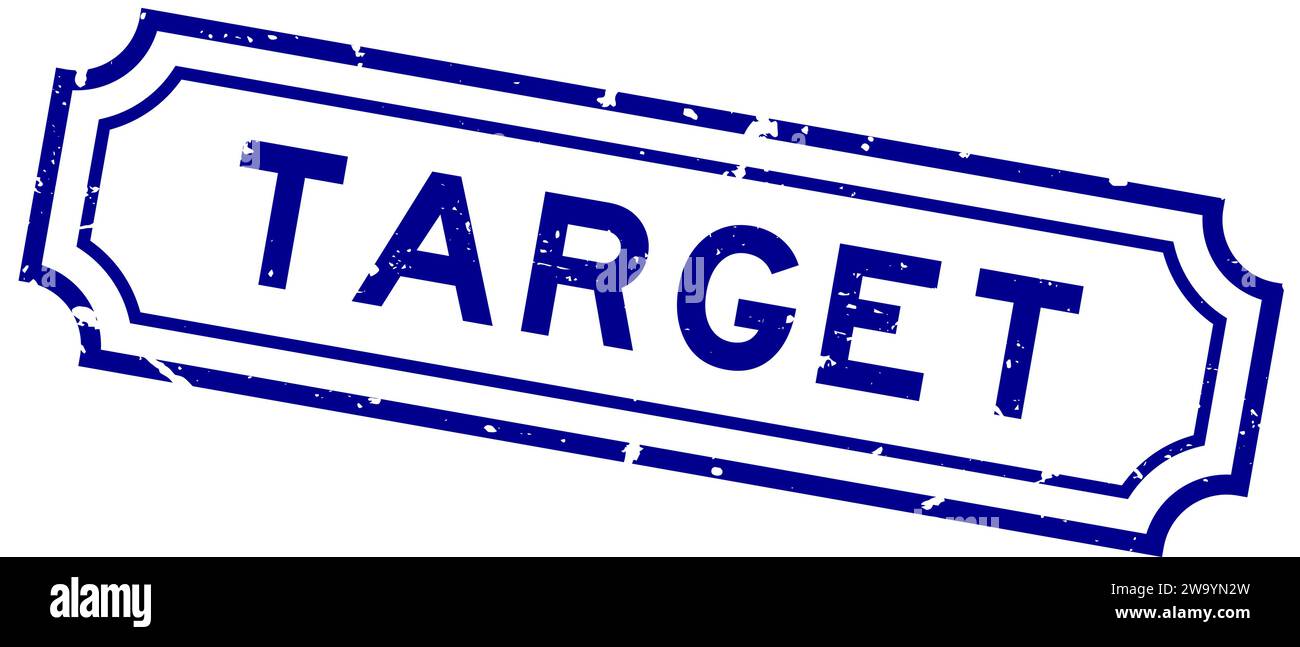 Grunge blue target word rubber seal stamp on white background Stock ...