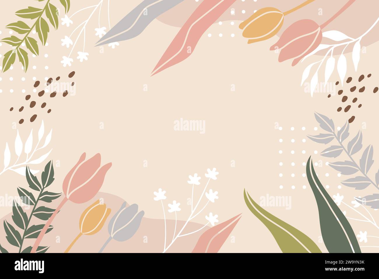 Wallpaper white tulip flowers Stock Vector Images - Alamy