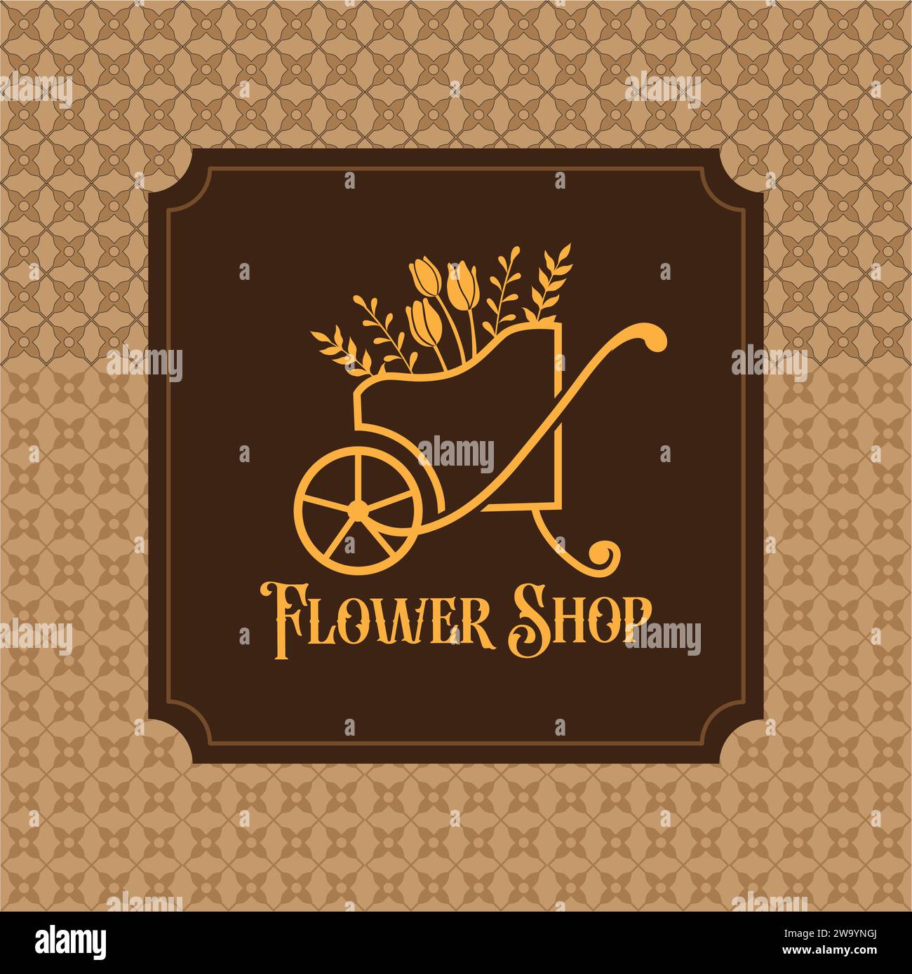 Flower Shop Logo Wheelbarrow Vector Design Stock Vector Image & Art - Alamy