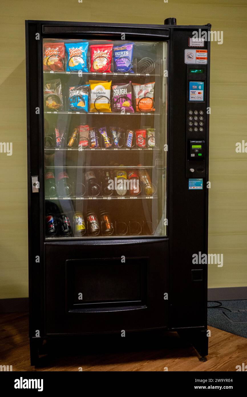 Newcastle UK: 13th May 2023. Engligh vending machine selling British ...