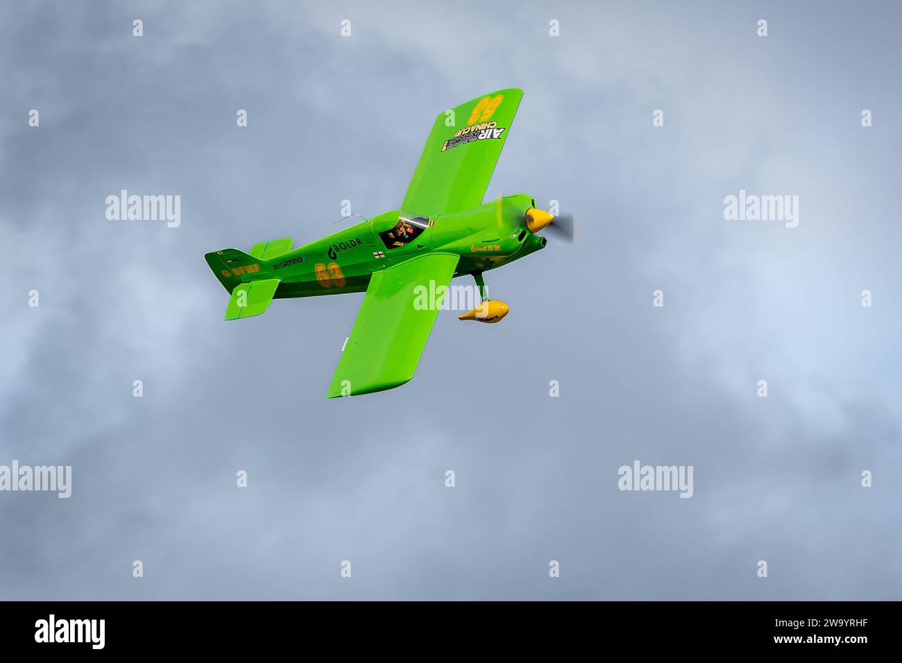 Cassutt Racer IIIM ‘G-BFMF’ airborne at the Race Day airshow held at ...