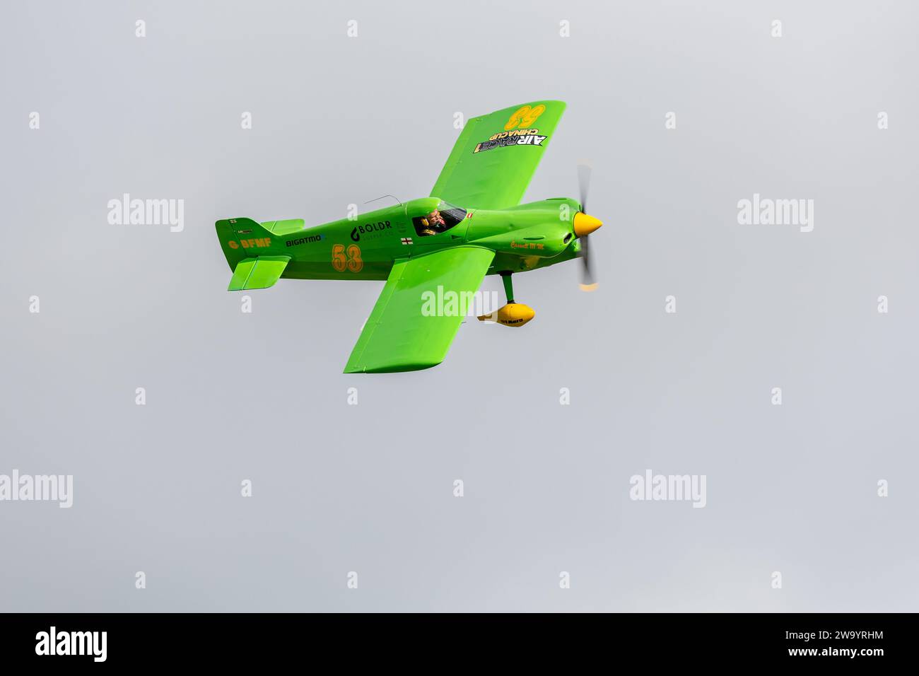 Cassutt Racer IIIM ‘G-BFMF’ airborne at the Race Day airshow held at ...
