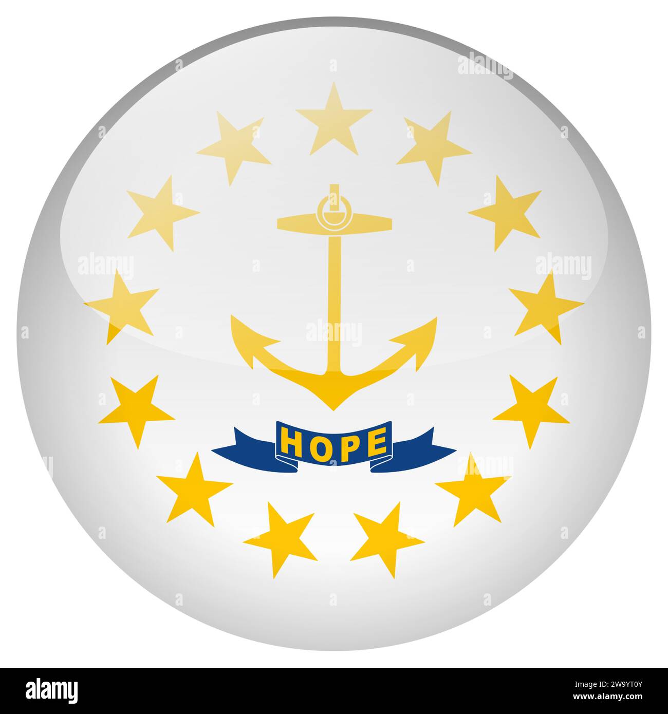 Rhode Island flag button. Rhode Island circle flag button isolated on ...