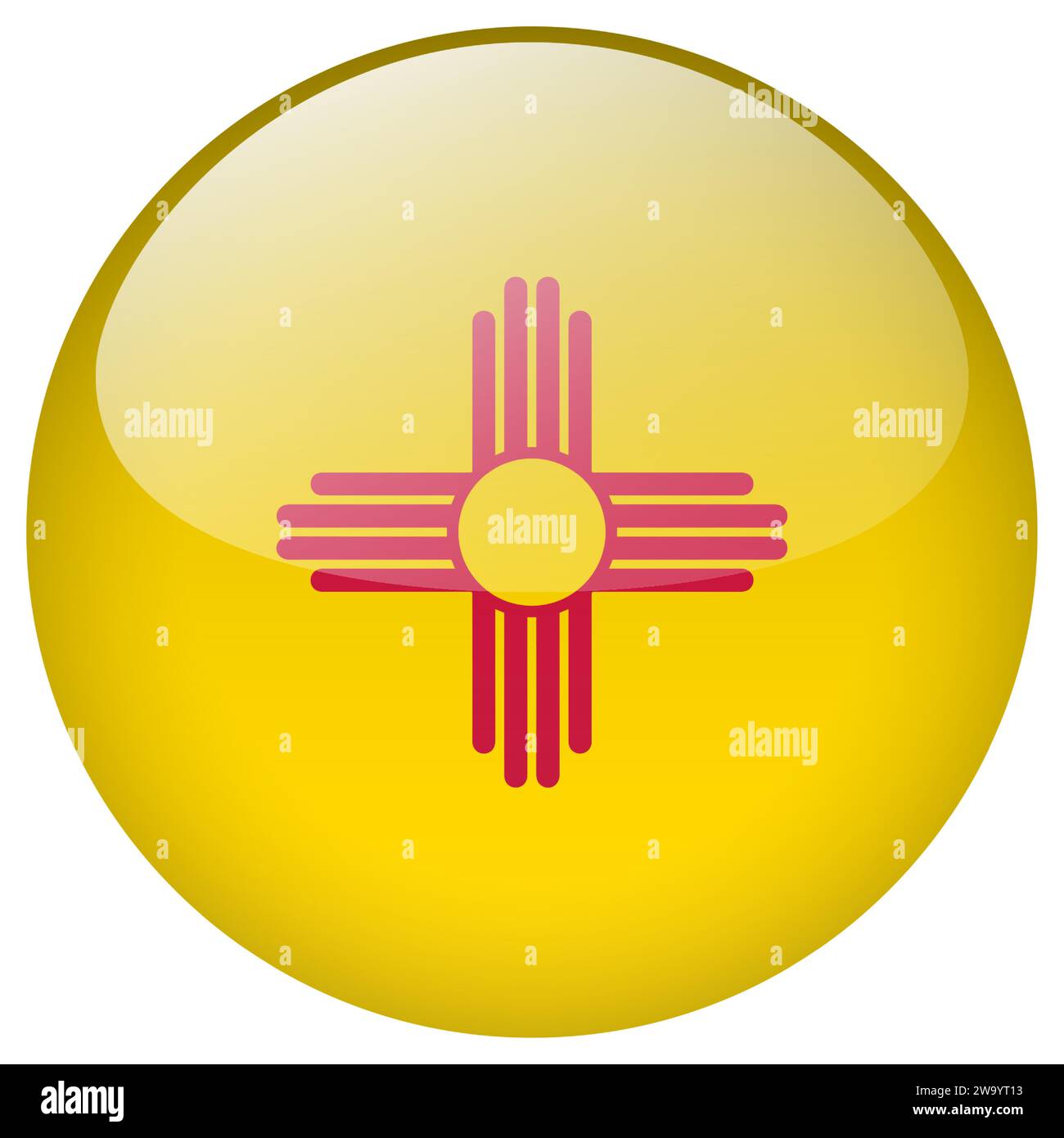 New Mexico flag button. New Mexico circle flag button isolated on white ...