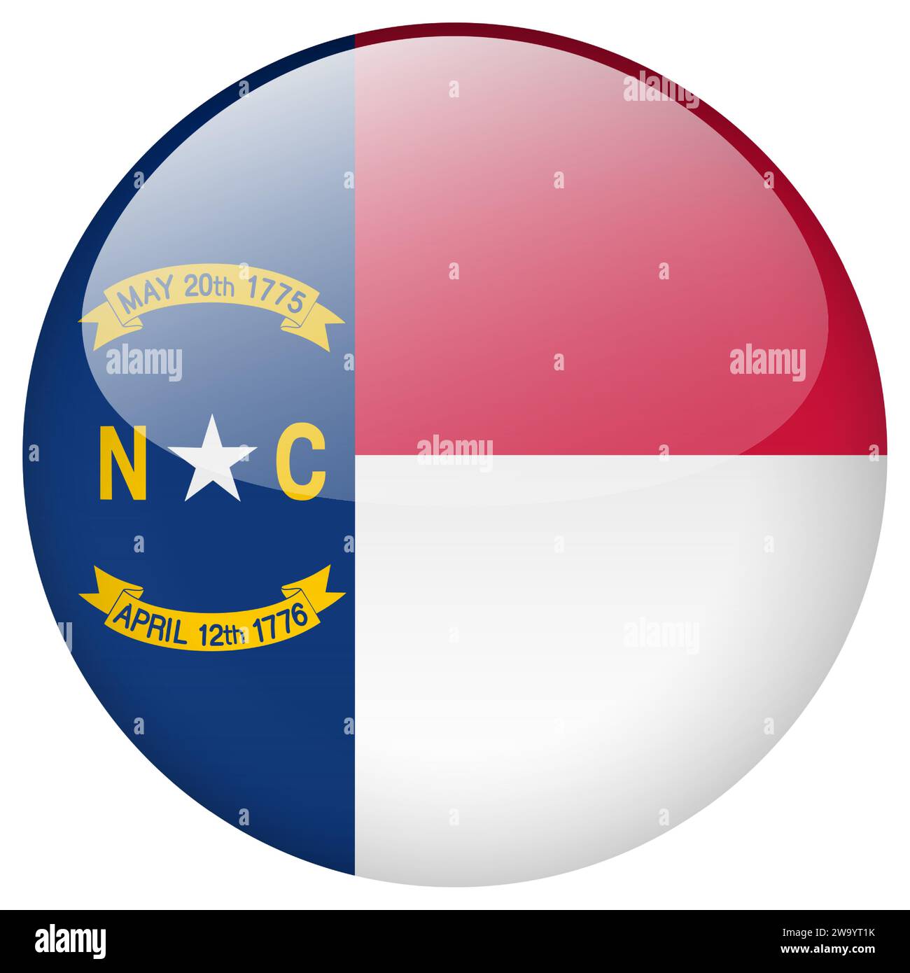 North Carolina flag button. North Carolina circle flag button isolated ...