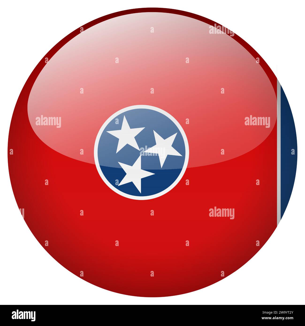 Tennessee flag button. Tennessee circle flag button isolated on white ...
