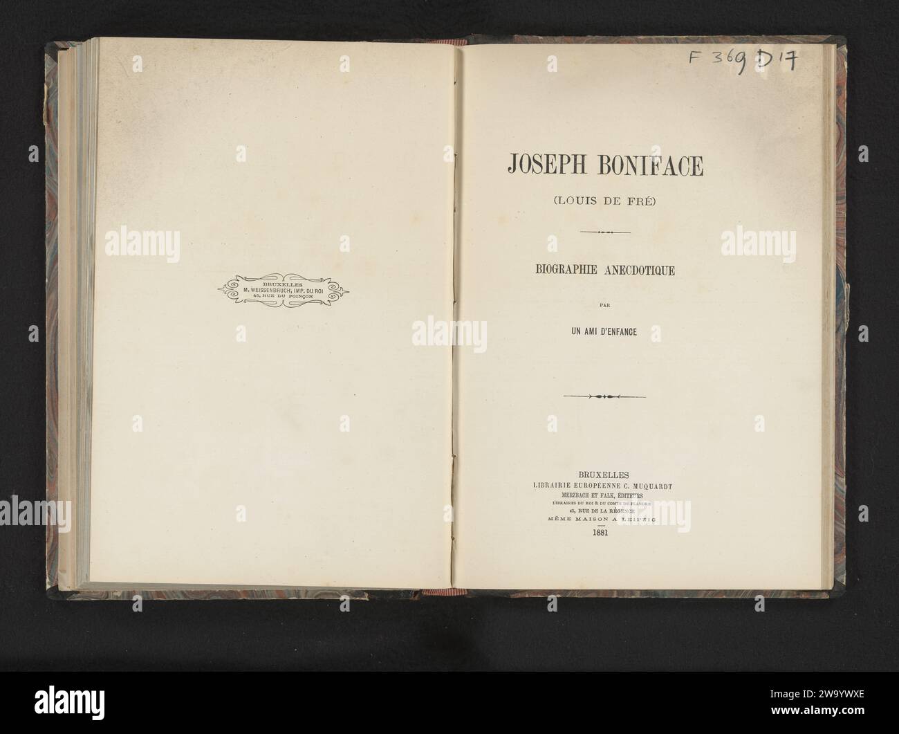 Joseph Boniface: (Louis de Fré): anecdotal biography, 1881 book Title ...