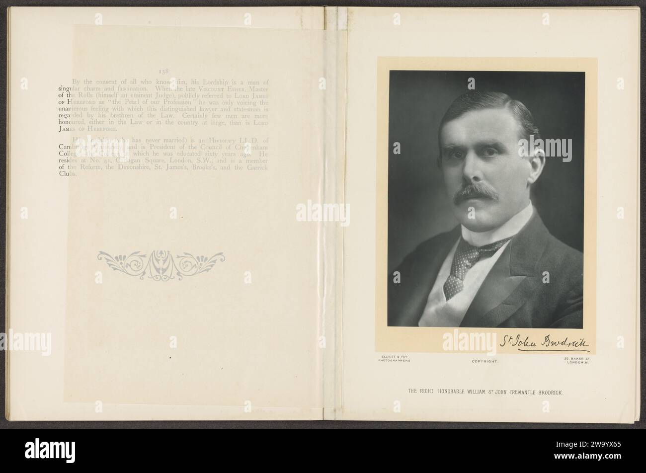 The right honorable William St. John Fremantle Brodrick, Elliott & Fry ...