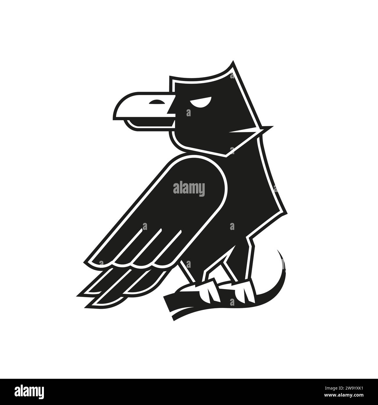 Crow logo. Isolated Crow on white background. Vector illustration Stock ...