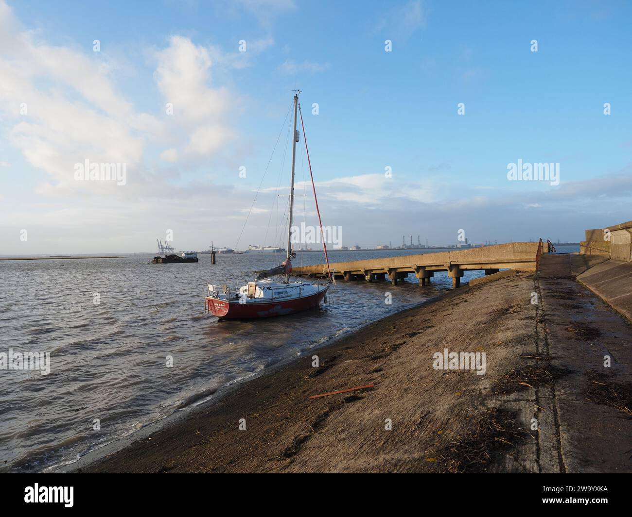 Queenborough, Kent, UK. 31st Dec, 2023. UK Weather: a yacht named 'Lady ...