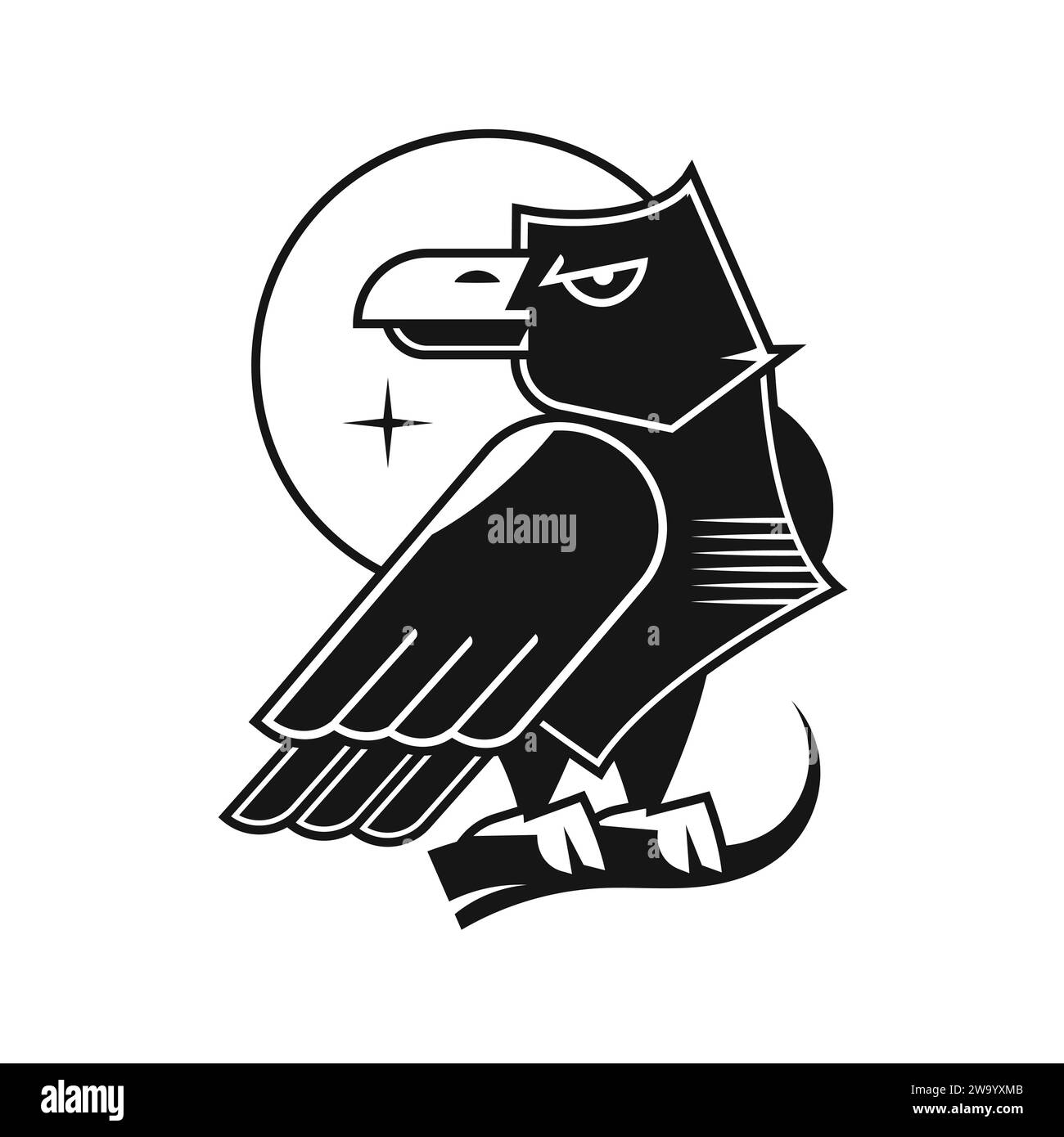 Crow logo. Isolated Crow on white background. Vector illustration Stock ...