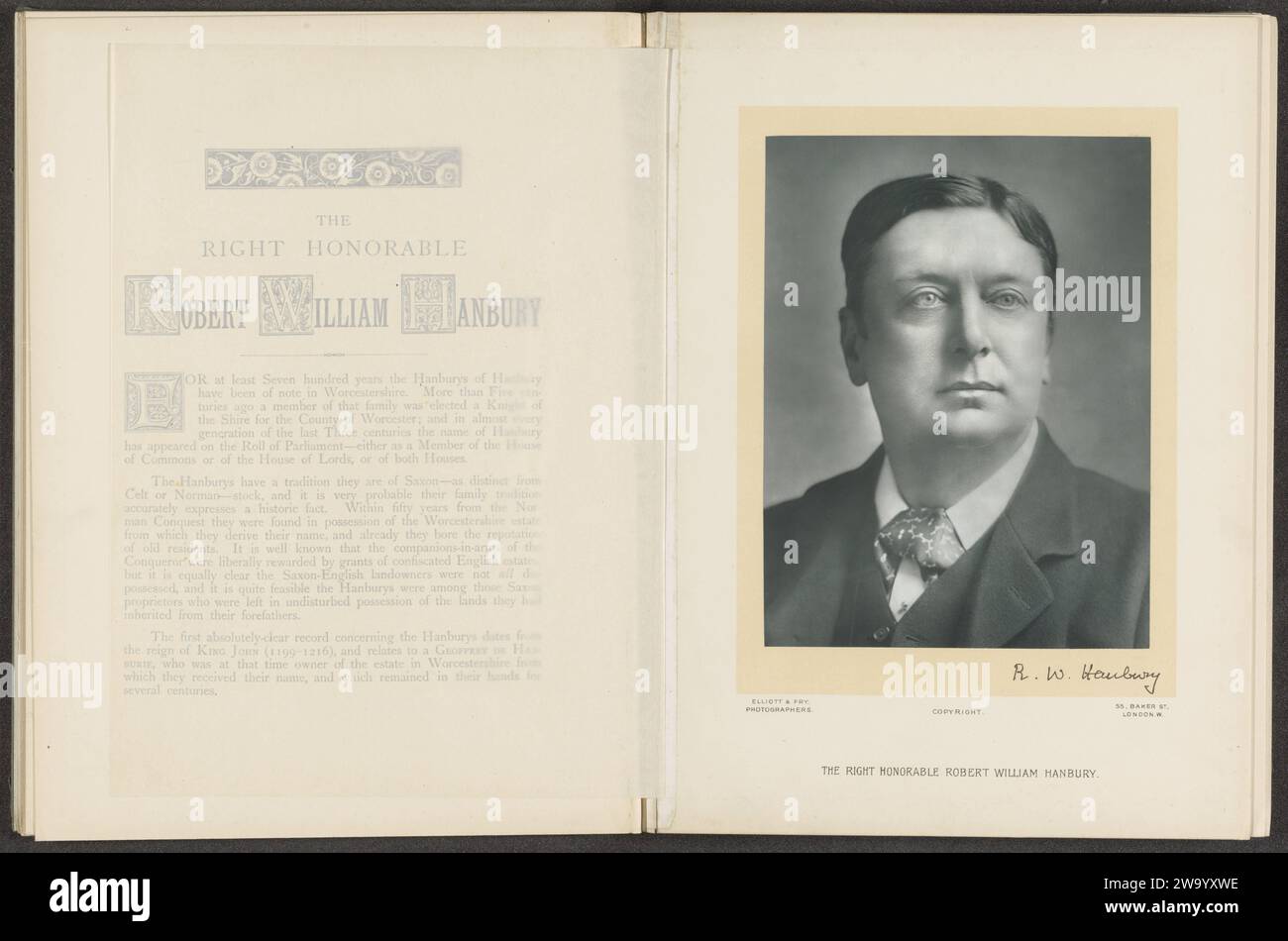 The right honorable Robert William Hanbury, Elliott & Fry, c. 1893 - c ...