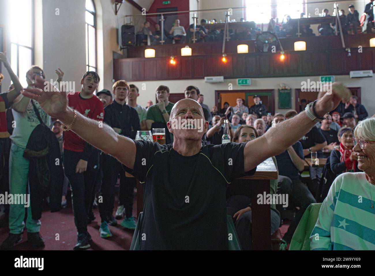 Liverpool supporters shouting and jeeringat the Church - A pub near ...