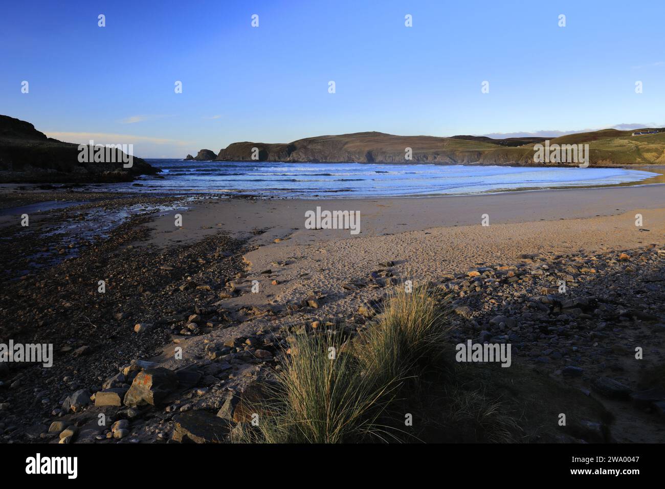The big sandy beach at Farr Bay, Bettyhill village, Sutherland ...