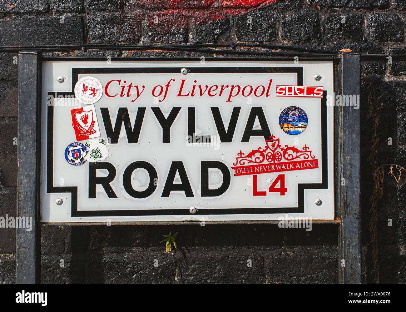 Anfield road sign hi-res stock photography and images - Alamy