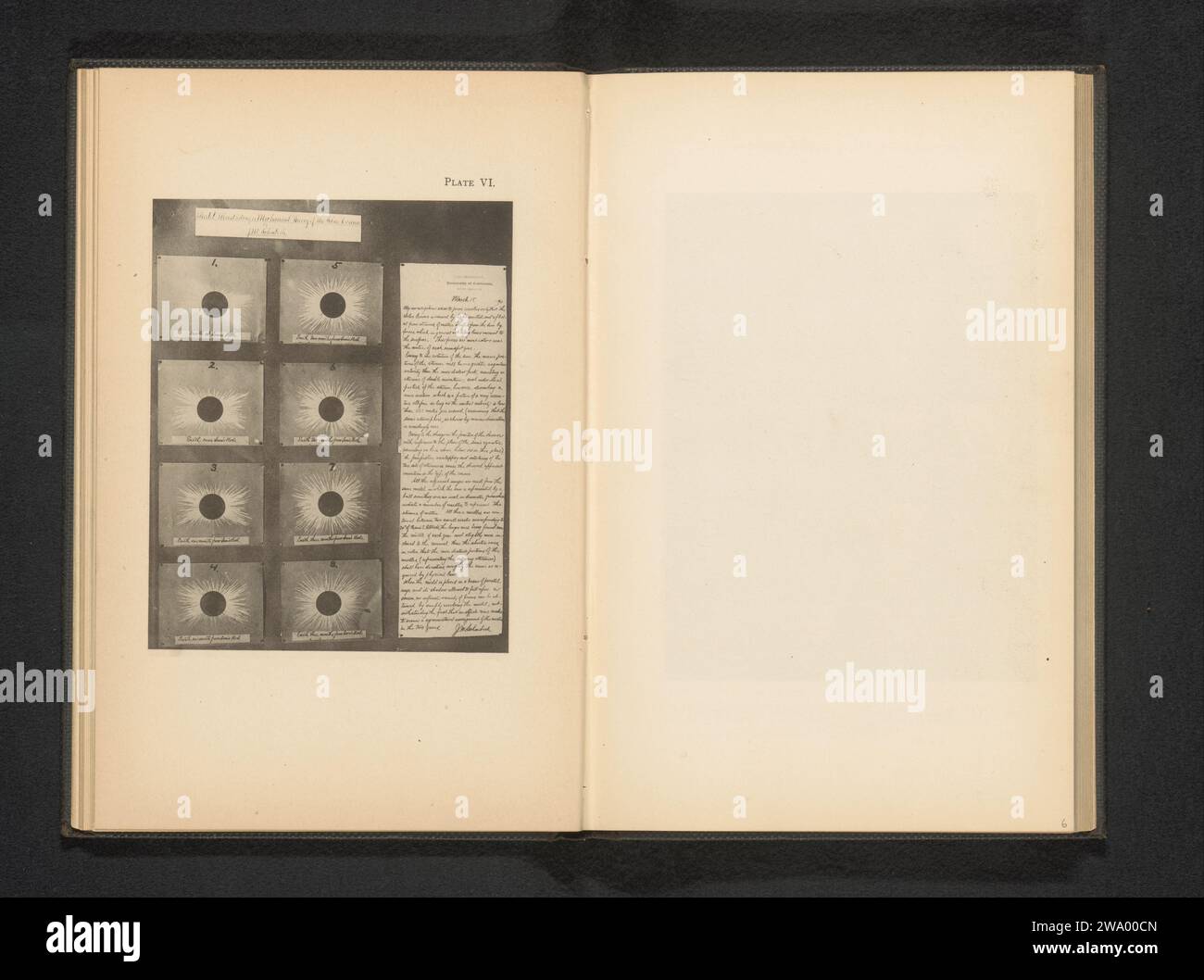 Eight images of a solar eclipse and a handwritten letter, John Martin ...