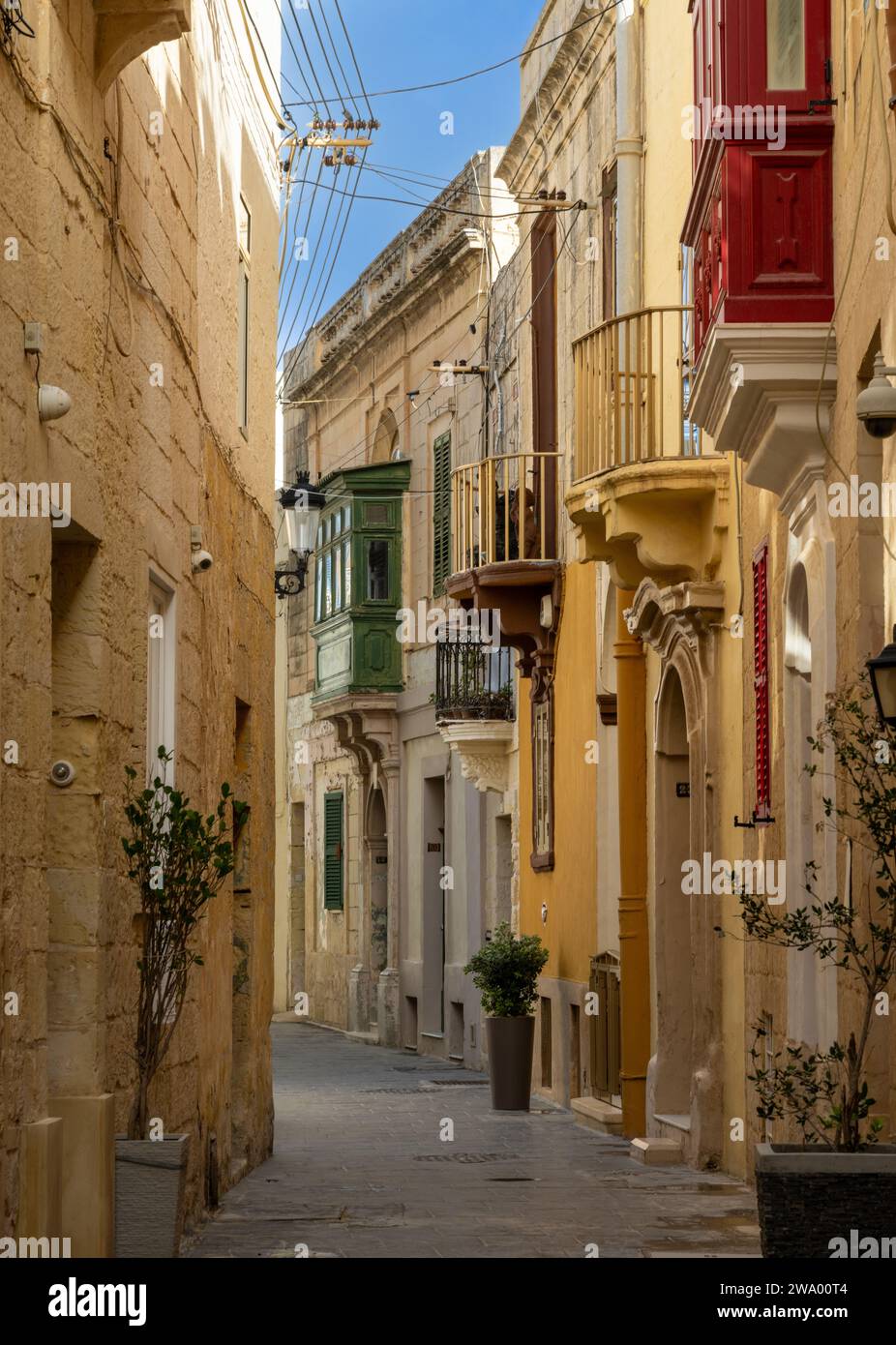 Rabat, Malta - 22 December, 2023: narrow picturesque city street in the ...