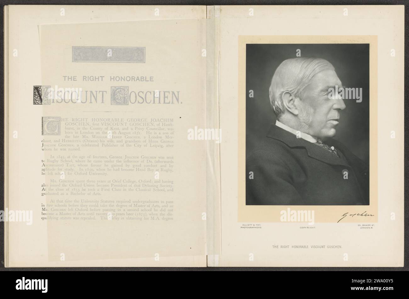 The right honorable Viscount Goschen, Elliott & Fry, c. 1893 - c. 1903 ...